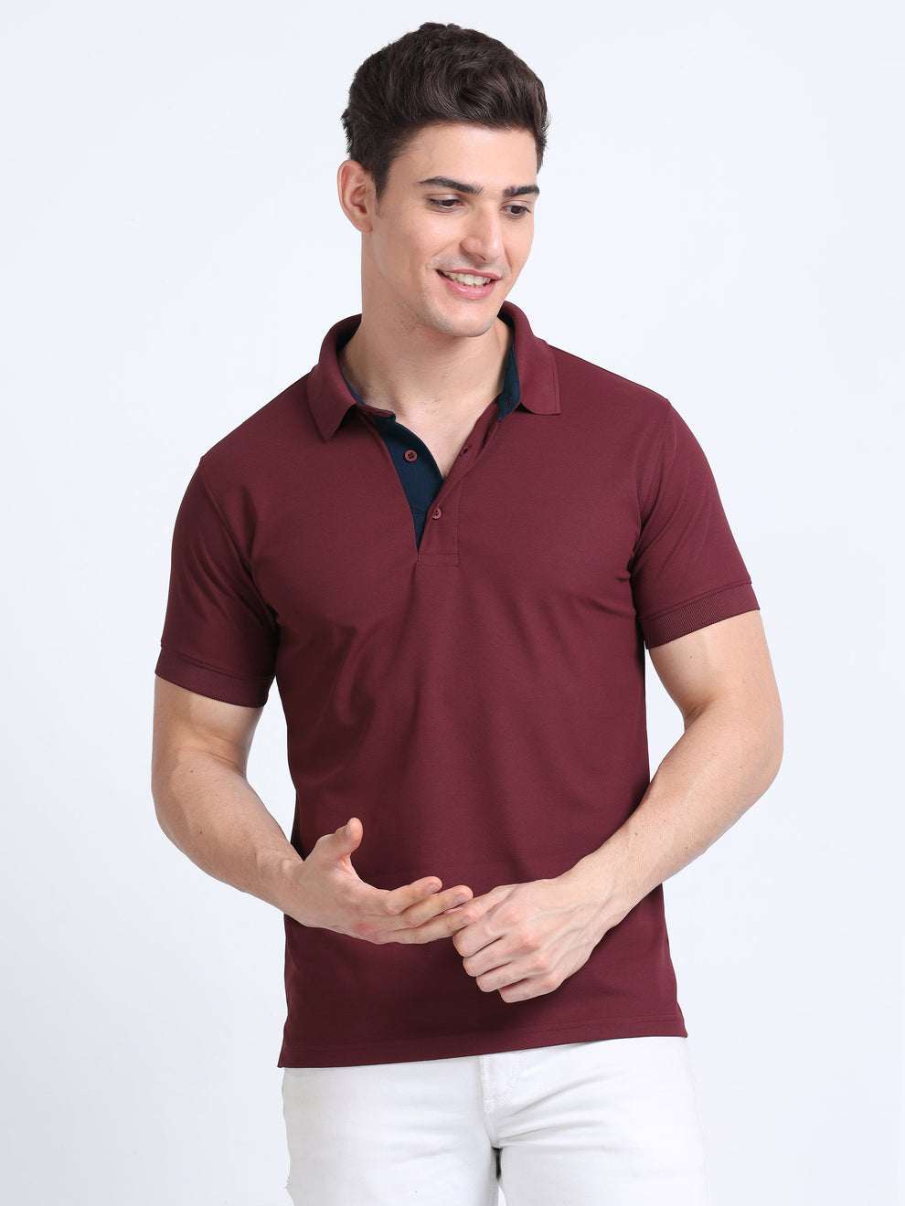 AeroPiq Maroon Polo T-shirts - Premium Comfort & Style – BlankApparel.in